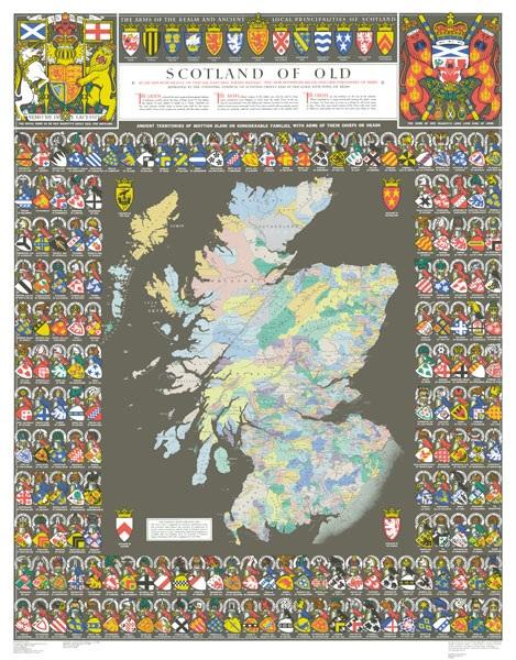 Scotland of Old Map (Paper) - The Scottish Tartans Gift Shop