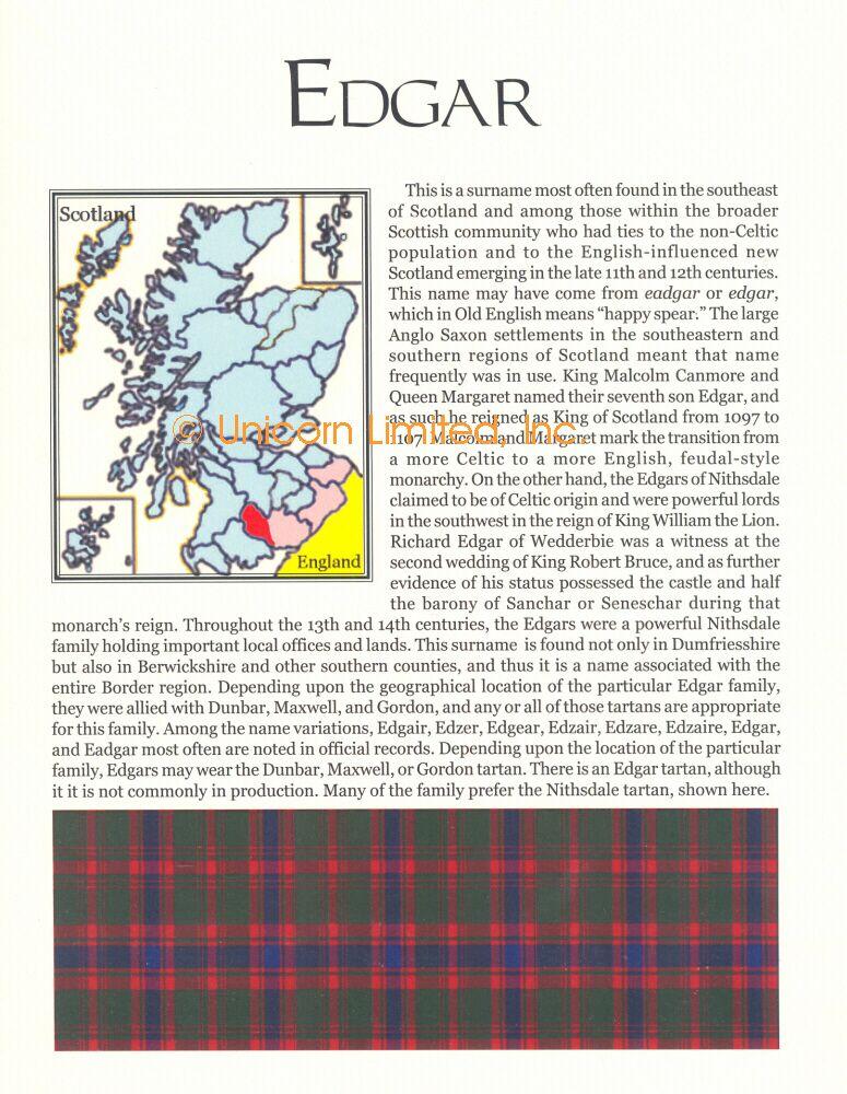 Family History Sheets (Names E-H) - The Scottish Tartans Gift Shop